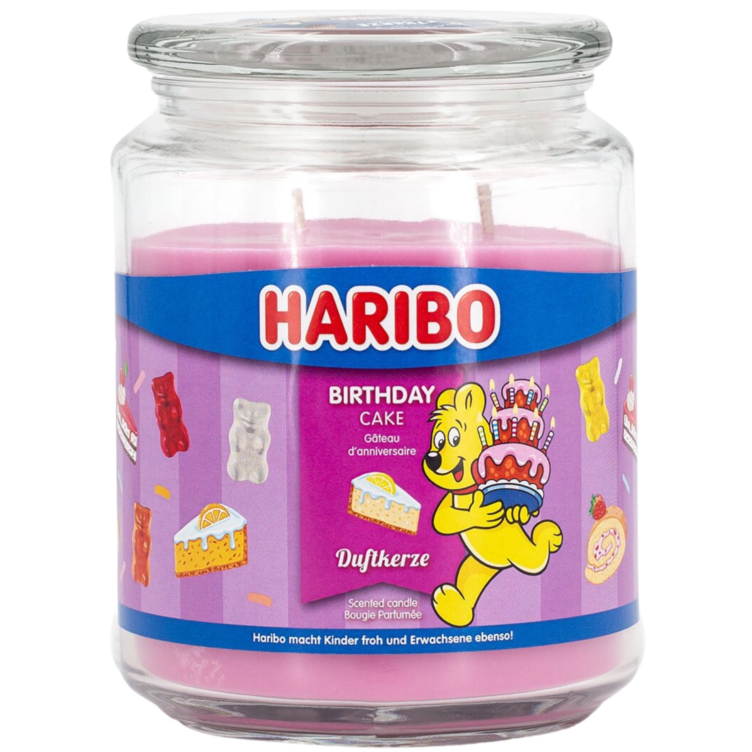 Haribo large scented candle in glass Birthday Cake 510 g