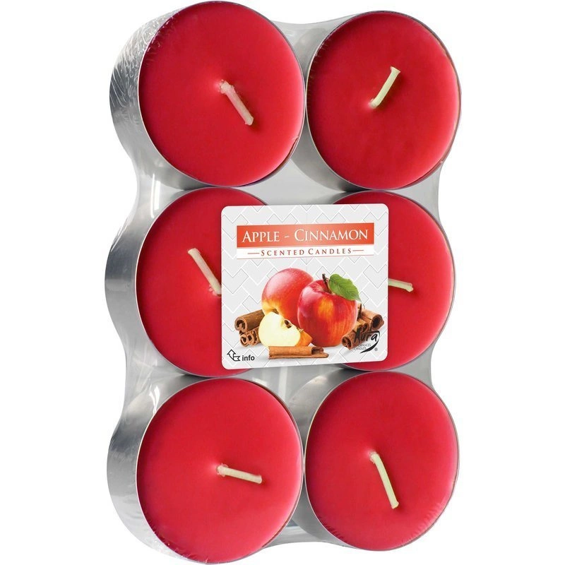Bispol Scented Maxilights large scented tealights 6 pcs 57 mm - Apple ...