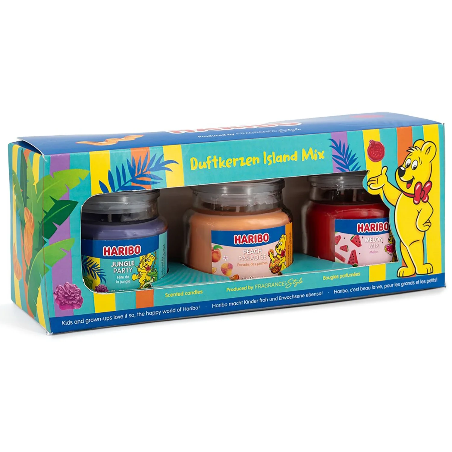 Haribo Island gift set scented candles in glass - Jungle Party, Melon ...
