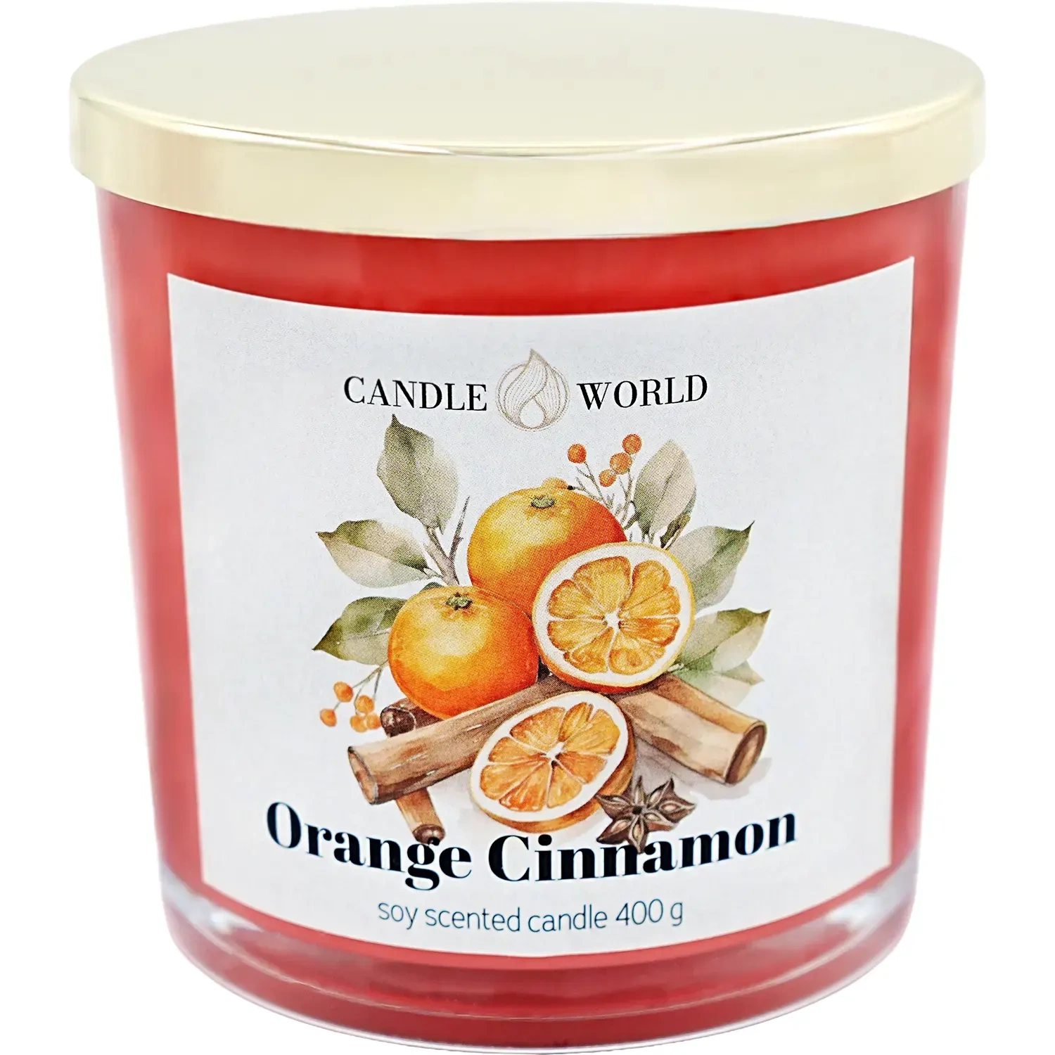 Candle World soy scented candle glass Orange Cinnamon Orange Cinnamon 400 g
