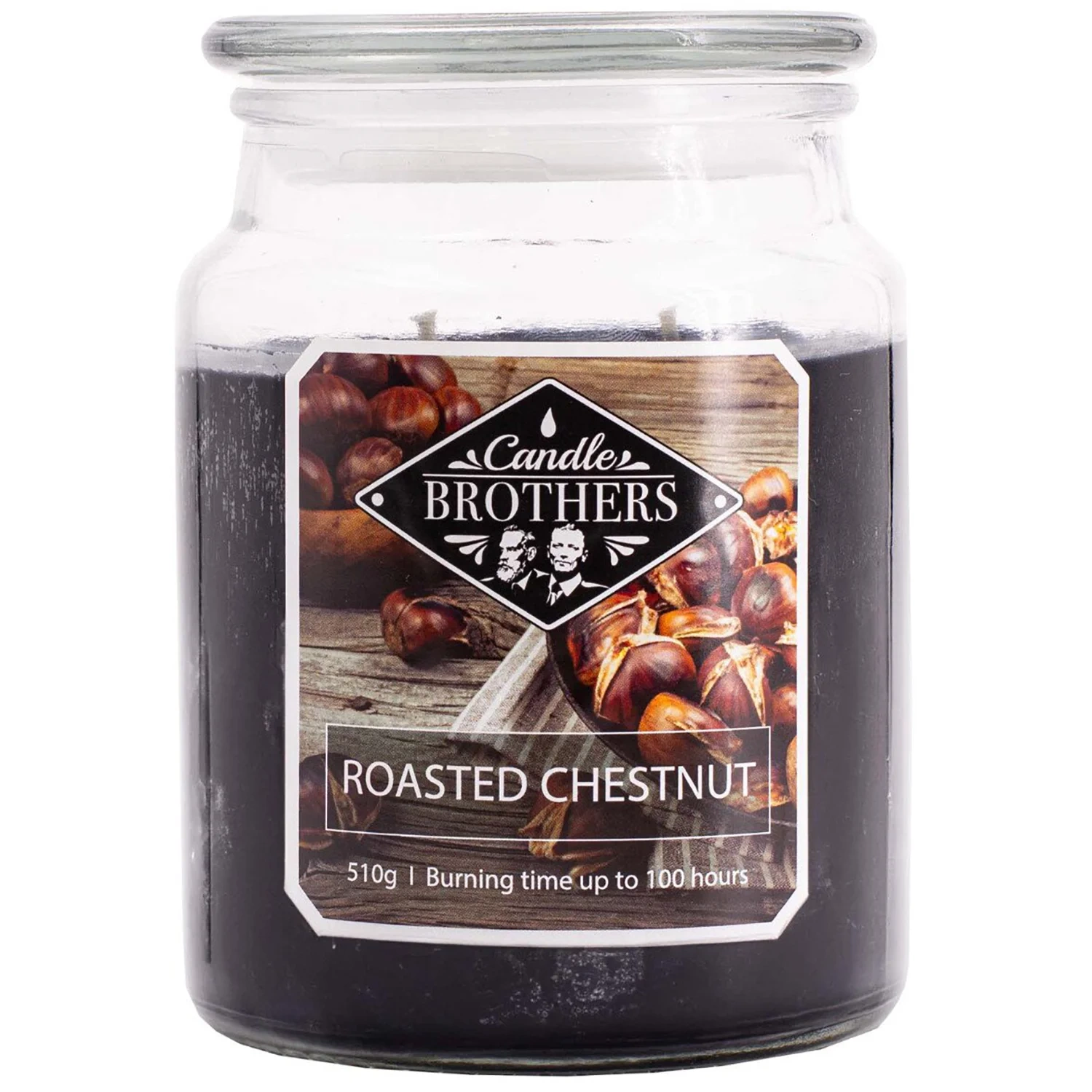 Large scented candle in glass Roasted Chestnut 510 g Candle Brothers